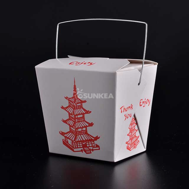 Asian Noodle Box with Optional Handle - Buy Kraft Paper Noodle Box ...