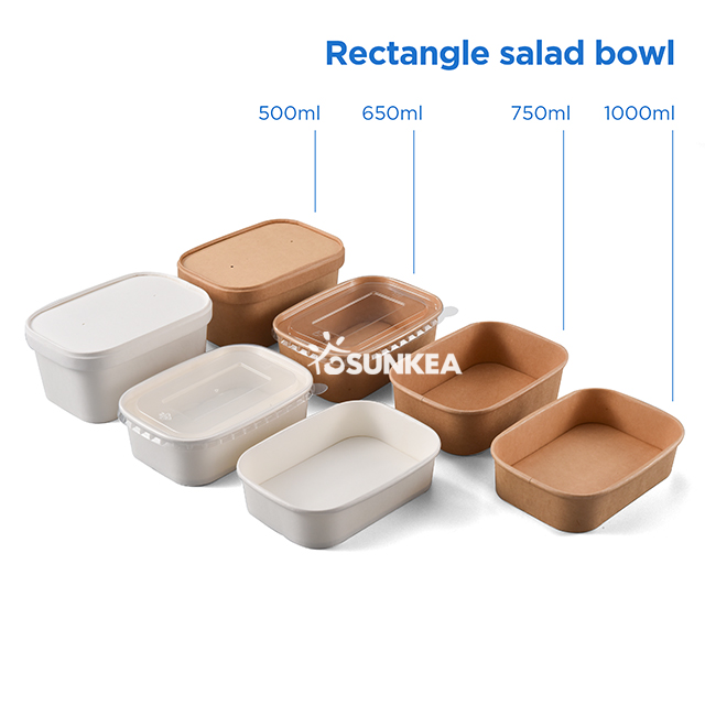 Rectangular Kraft Salad Bowl - Buy Kraft Salad Box, paper Salad bowl ...