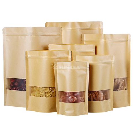 Kraft Paper Stand Up Bag with Zipper - Buy Kraft paper ziplock bag ...